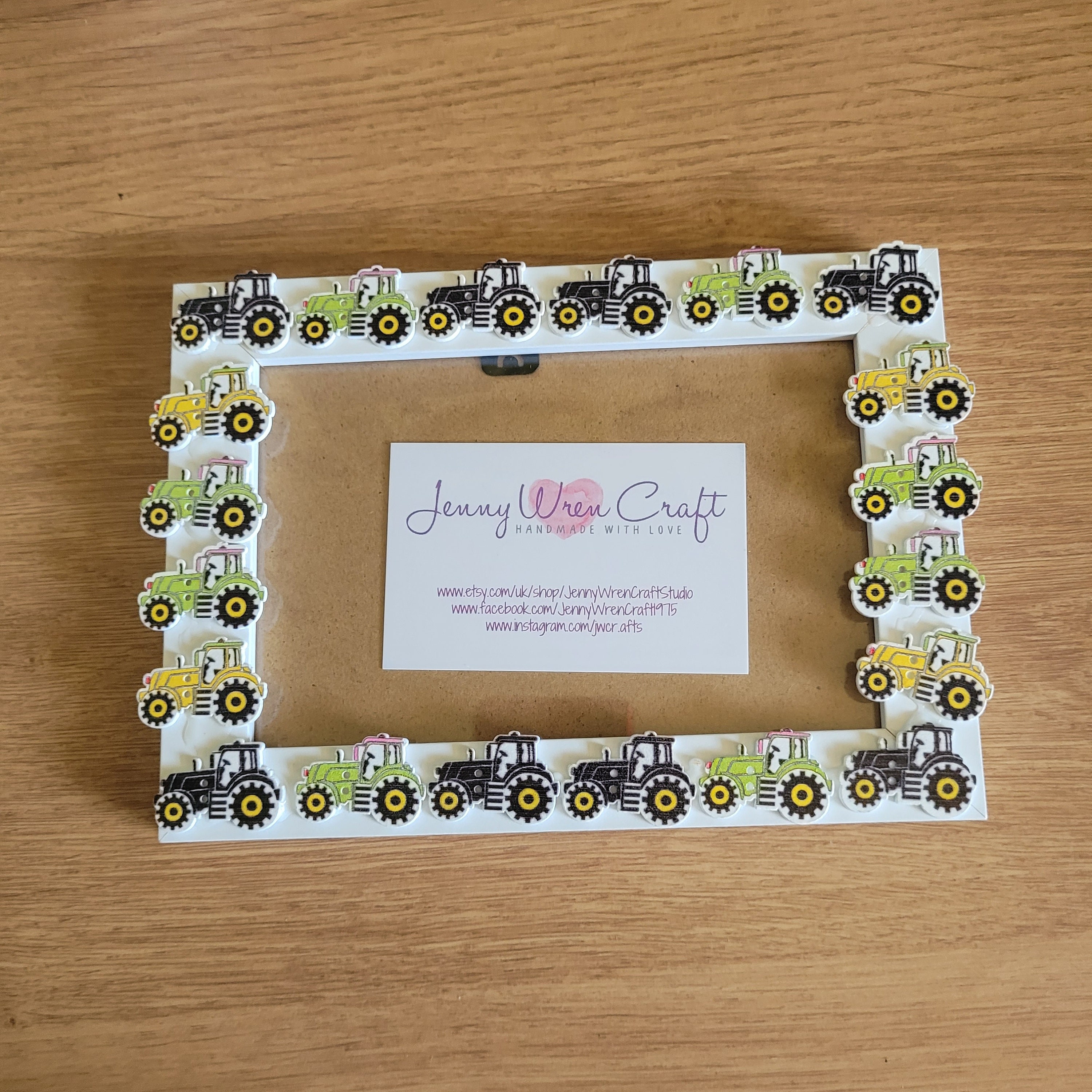 Colourful Wooden Tractor Button Photo Frame 4 X 6 Inches - Etsy