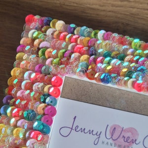 Colourful Square Sequin Photo Frame 4 X 4 Inches - Etsy