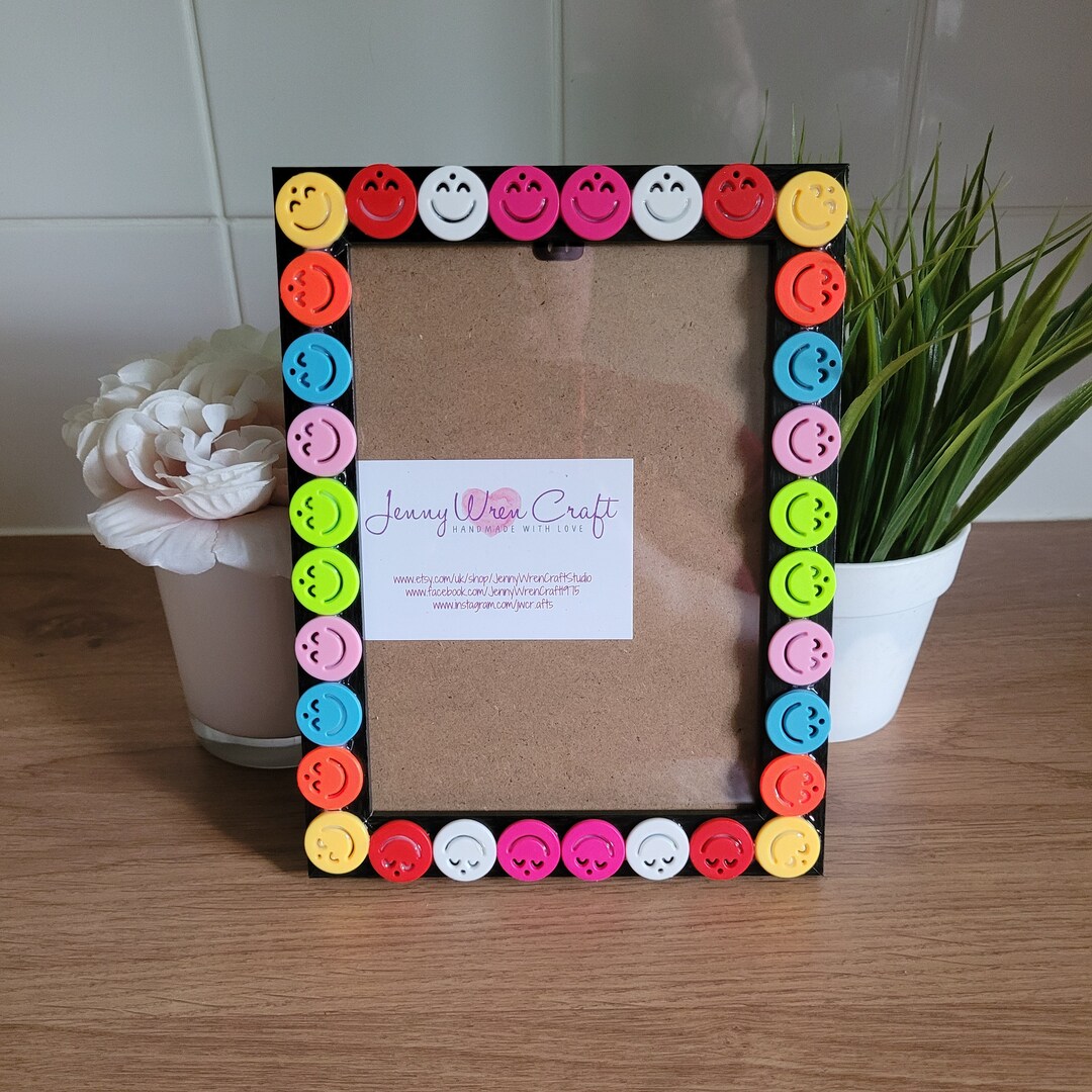Colourful Acrylic Smiley Face Decals Photo Frame 5 X 7 Inches - Etsy