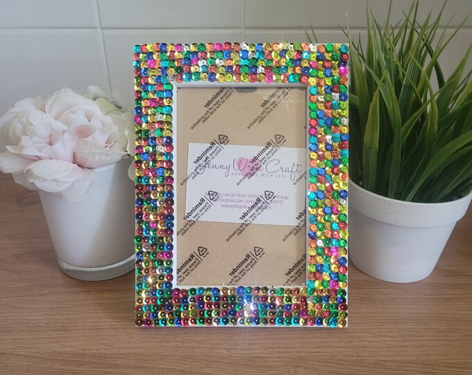 Silver Disco Ball Picture Frame, Silver Disco Ball Mirror Tiled Frame ...