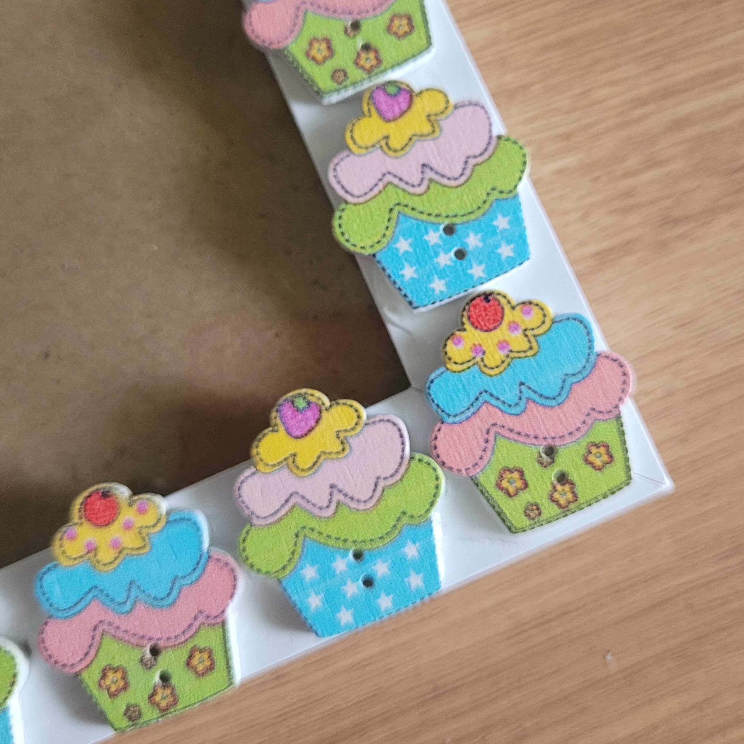 Colourful Wooden Cup Cake Button Photo Frame 5 X 7 Inches - Etsy