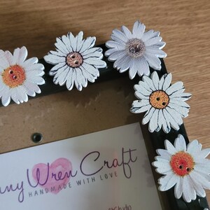 White Wooden Daisy Button Square Photo Frame 4 X 4 Inches - Etsy