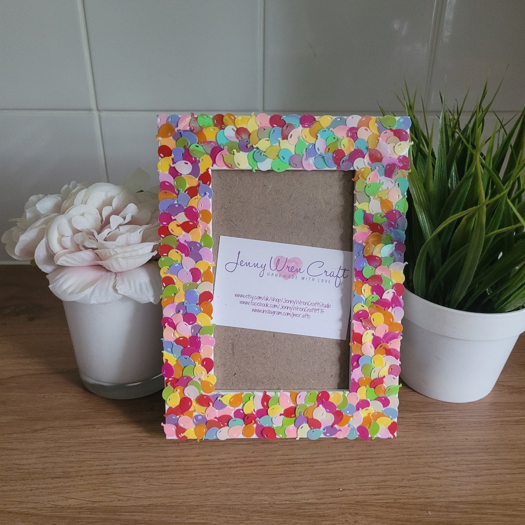 Colourful Balloon Sequin Photo Frame 4 X 6 Inches - Etsy