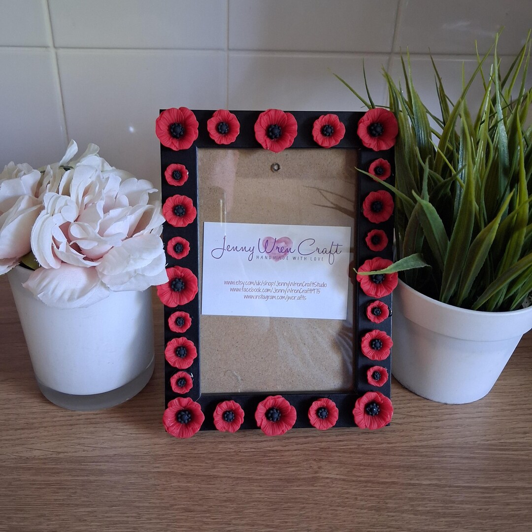 Red Corn Poppy Resin Decals Photo Frame 4 X 6 Inches - Etsy