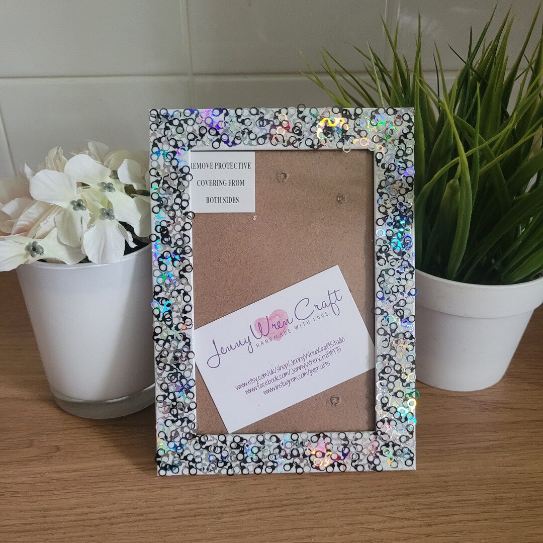 Silver and Black Handcuff Confetti Photo Frame 4 X 6 Inches - Etsy