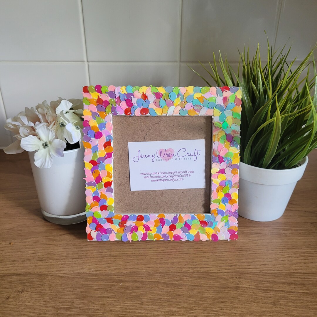 Colourful Balloon Shaped Sequin Square Photo Frame 5 X 5 Inches - Etsy