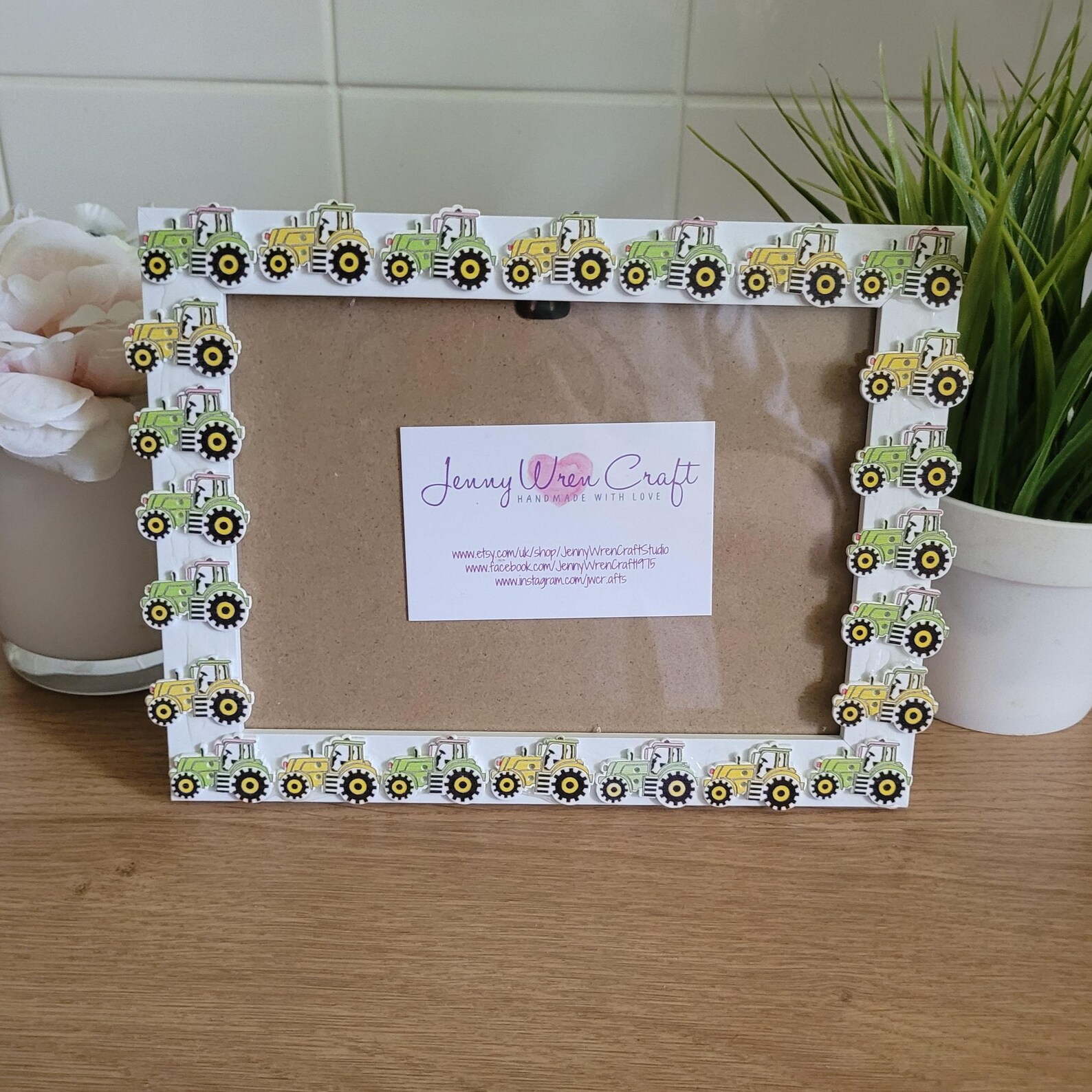 Colourful Tractor Wooden Button Photo Frame 5 X 7 Inches - Etsy
