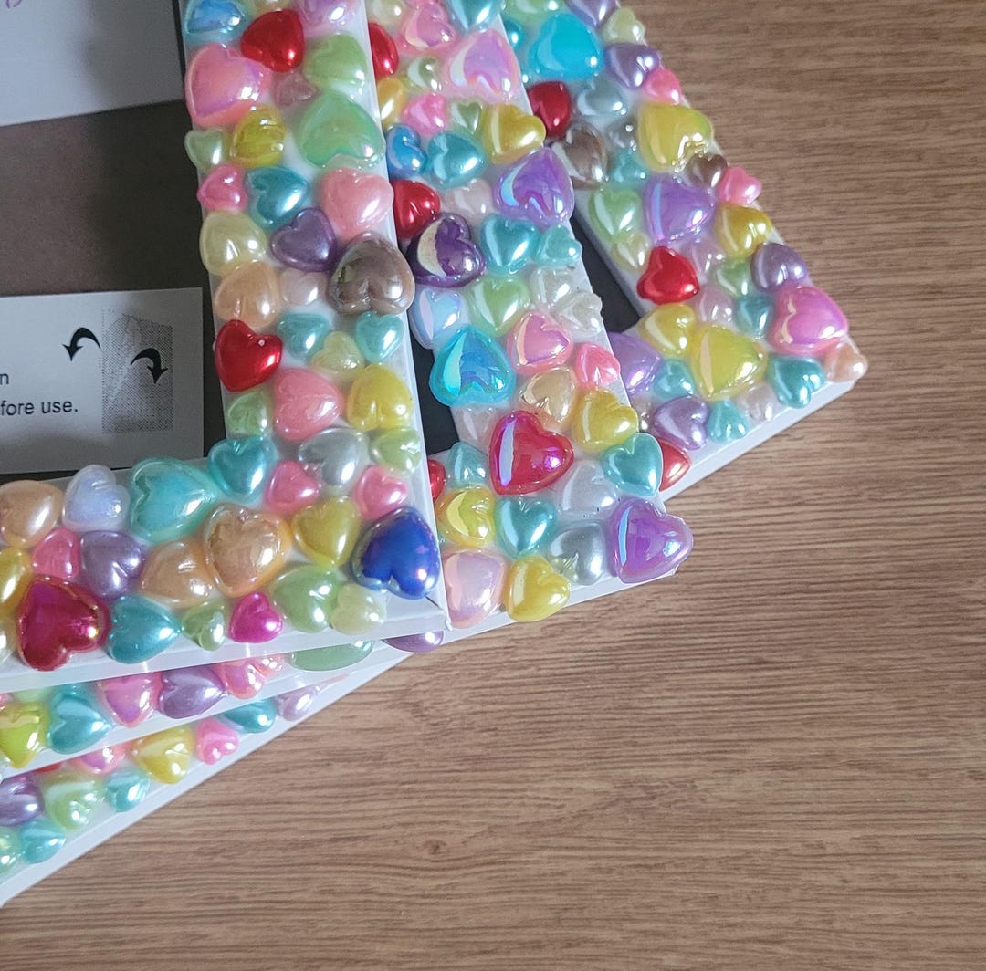 Colourful Acrylic Flat Back Pearl Heart Photo Frame 4 X 6 Inches - Etsy UK
