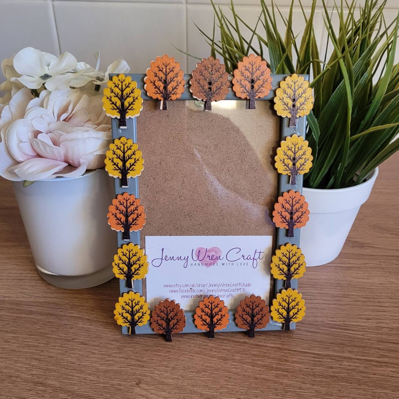 Wooden Autumn/fall Tree Button Photo Frame 4 X 6 Inches - Etsy