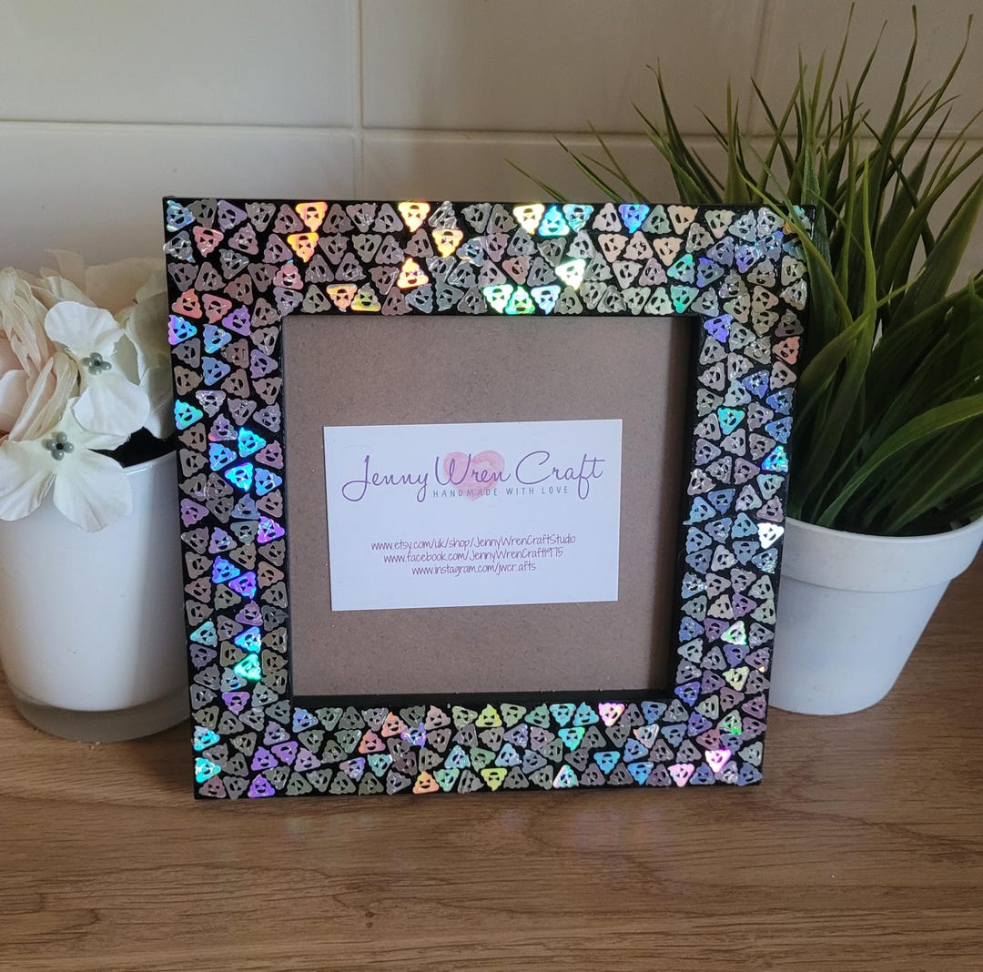 Silver Holographic Poo Emoji Confetti Square Photo Frame 5 X 5 Inches ...