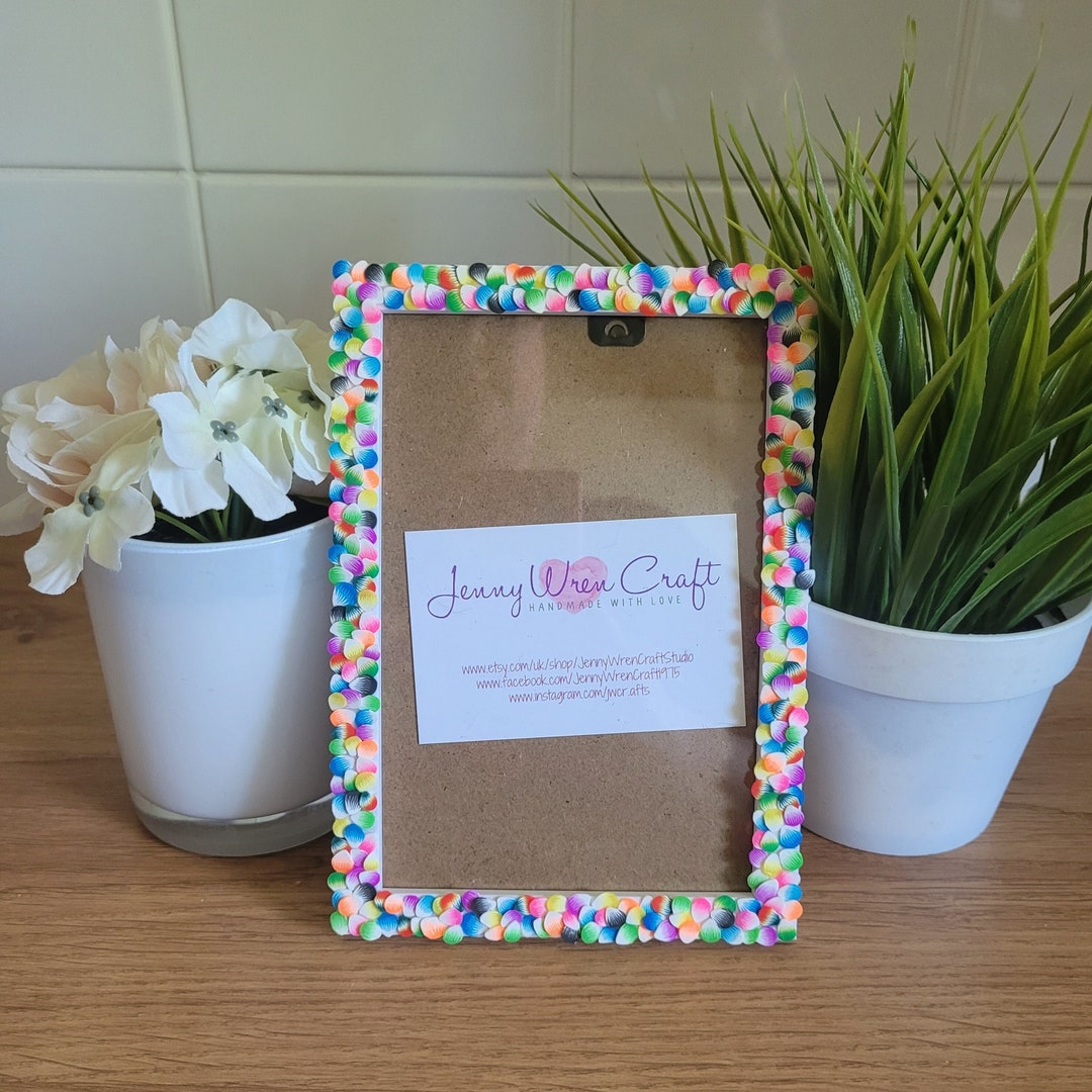 Colourful Feather Clay Slices Photo Frame 4 X 6 Inches - Etsy