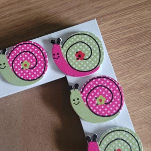 Colourful Wooden Snail Button Photo Frame 5 X 7 Inches - Etsy