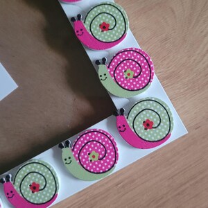 Colourful Wooden Snail Button Photo Frame 5 X 7 Inches - Etsy