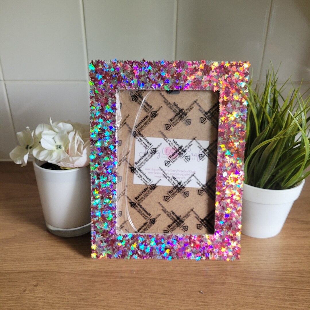 Pink Leaf Glitter Photo Frame 5 X 7 Inches - Etsy