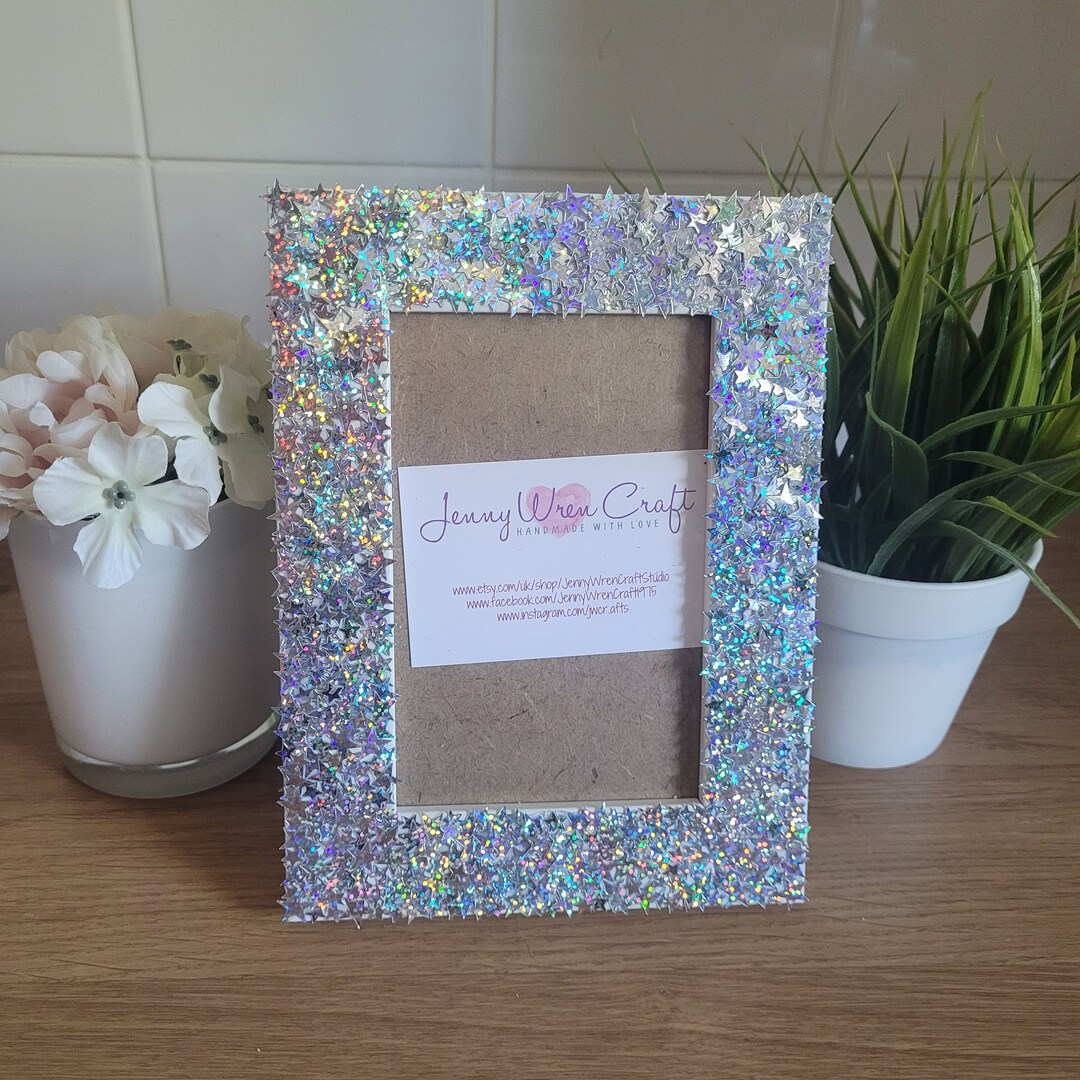 Holographic Silver Star Sequins Photo Frame 4 X 6 Inches - Etsy