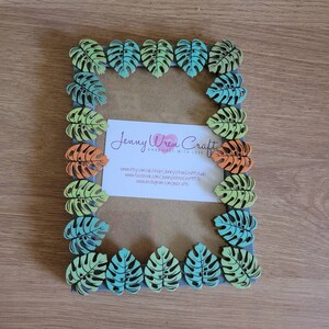 Colourful Wooden Leaf Button Photo Frame 4 X 6 Inches - Etsy