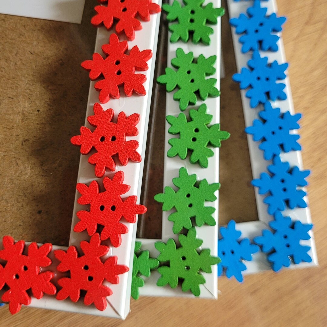 Colourful Wooden Snowflake Button Photo Frame 4 X 6 Inches - Etsy