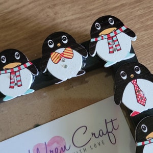 Cartoon Penguin Wooden Button Square Photo Frame 4 X 4 Inches - Etsy