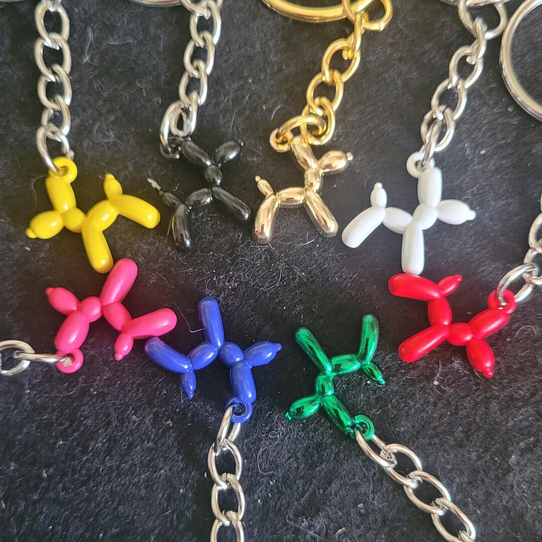 Colourful Alloy Balloon Dog Key Ring/bag Tag - Etsy