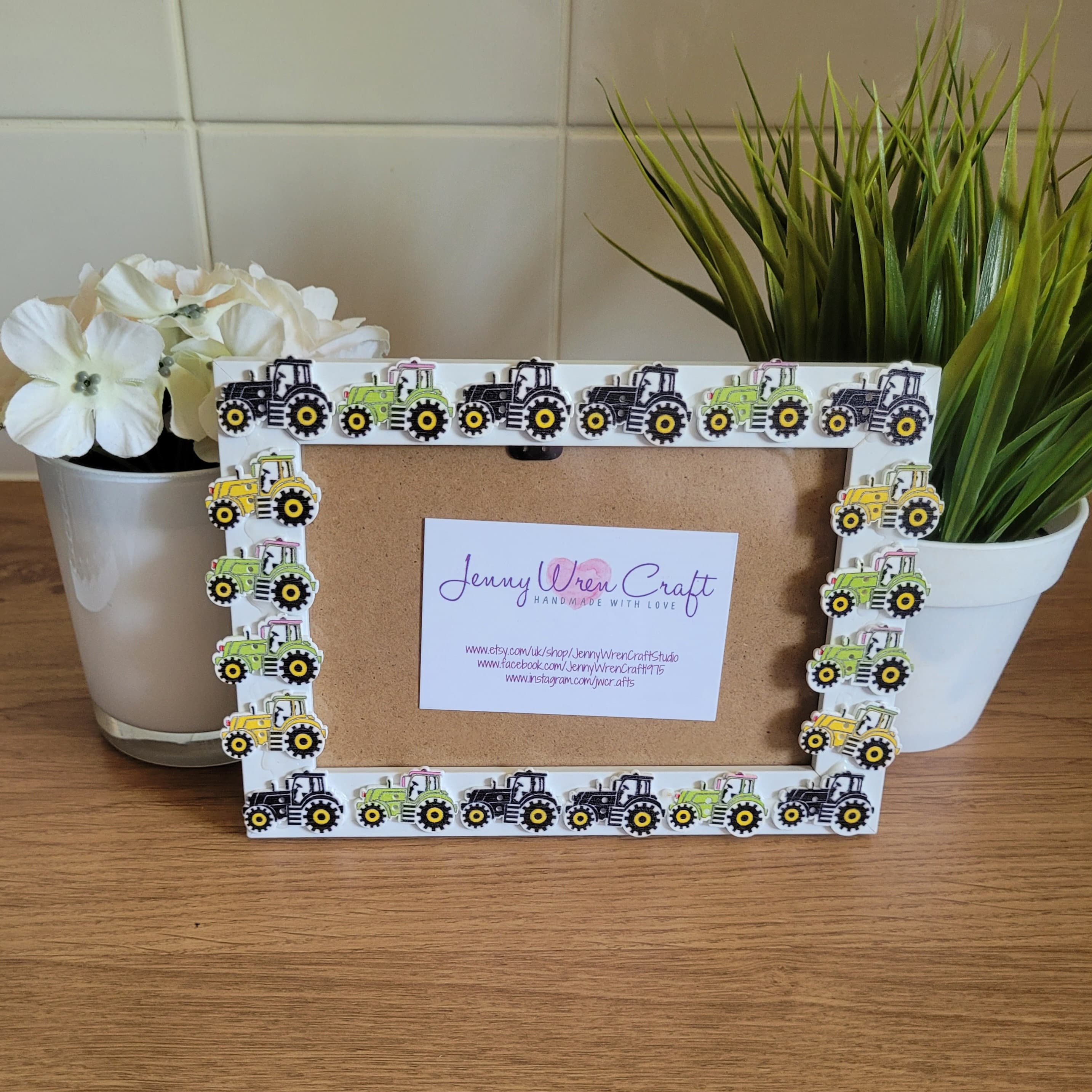 Colourful Wooden Tractor Button Photo Frame 4 X 6 Inches - Etsy