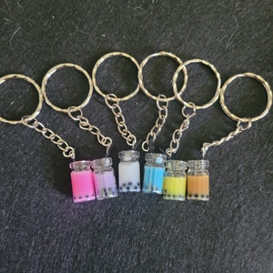 Colourful Glass Bubble Tea Key Ring/bag Tag - Etsy
