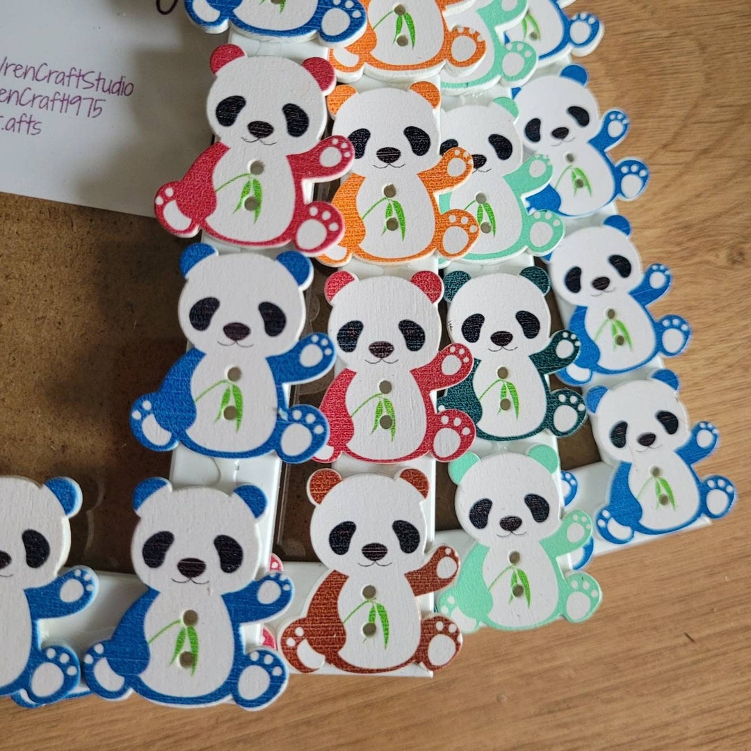 Wooden Colourful Panda Buttons Photo Frame 4 X 6 Inches - Etsy