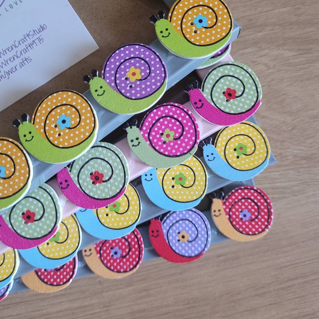 Colourful Wooden Snail Button Photo Frame 4 X 6 Inches - Etsy