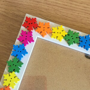 Rainbow Snowflake Shaped Wooden Button Photo Frame 5 X 7 Inches - Etsy