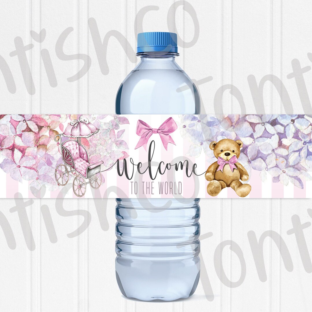 Newborn Water Bottle Labels, Printable, First Birthday, Digital ...