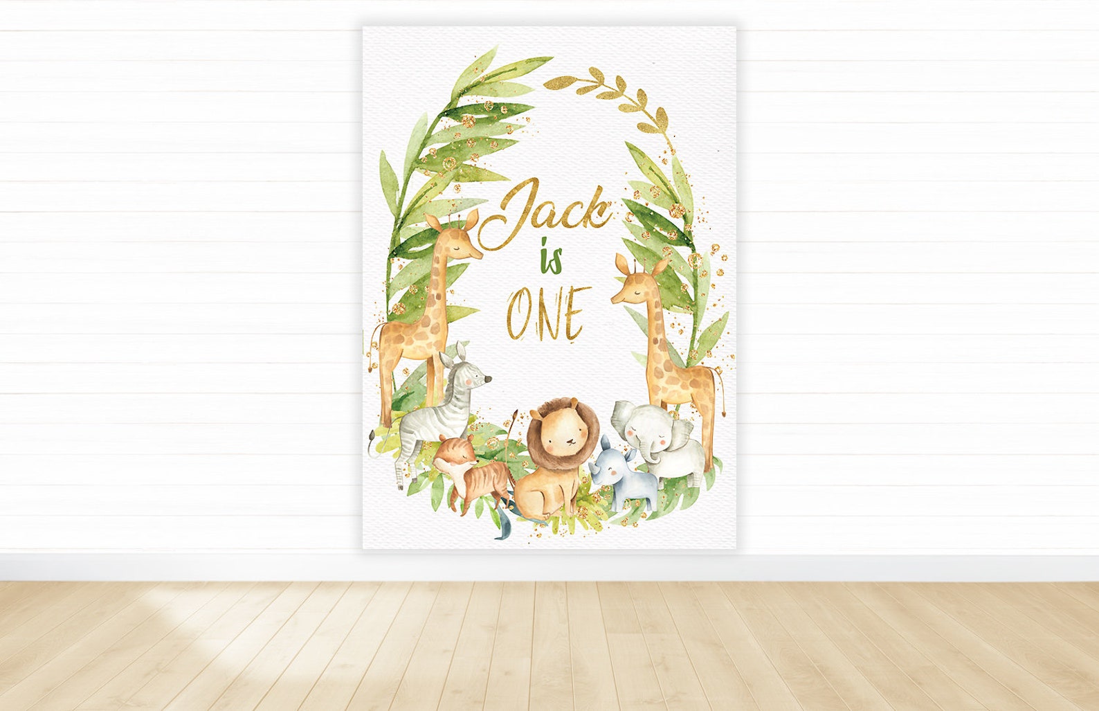 Personalized Safari Backdrop Personalized Printable First - Etsy