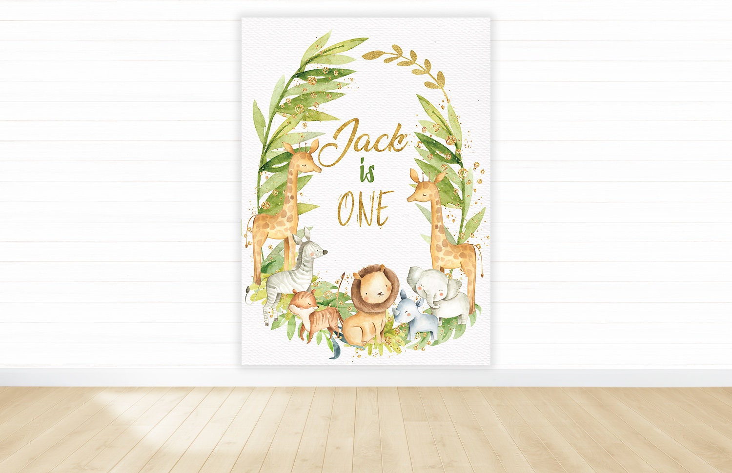 Personalized Safari Backdrop Personalized Printable First - Etsy