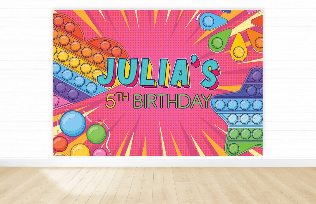 Printable Pop It Theme Backdrop, Pop It Backdrop, Personalized ...