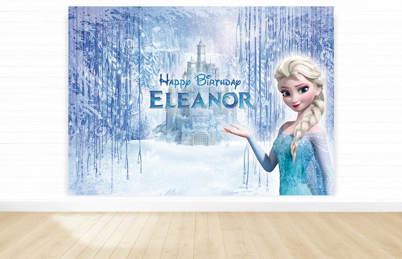 Frozen Theme Backdrop, Elsa Backdrop, Personalized, Printable, First ...