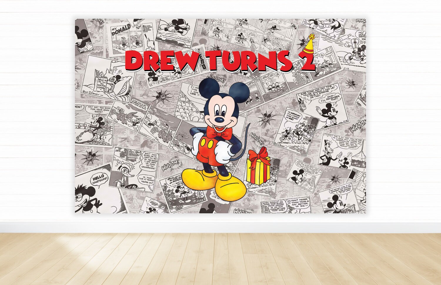 Personalized Mickey Mouse Backdrop, Personalized, Printable, First ...