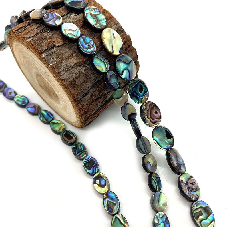 Natural Oval Shaped Abalone Shell Beads Double-sided Shell - Etsy