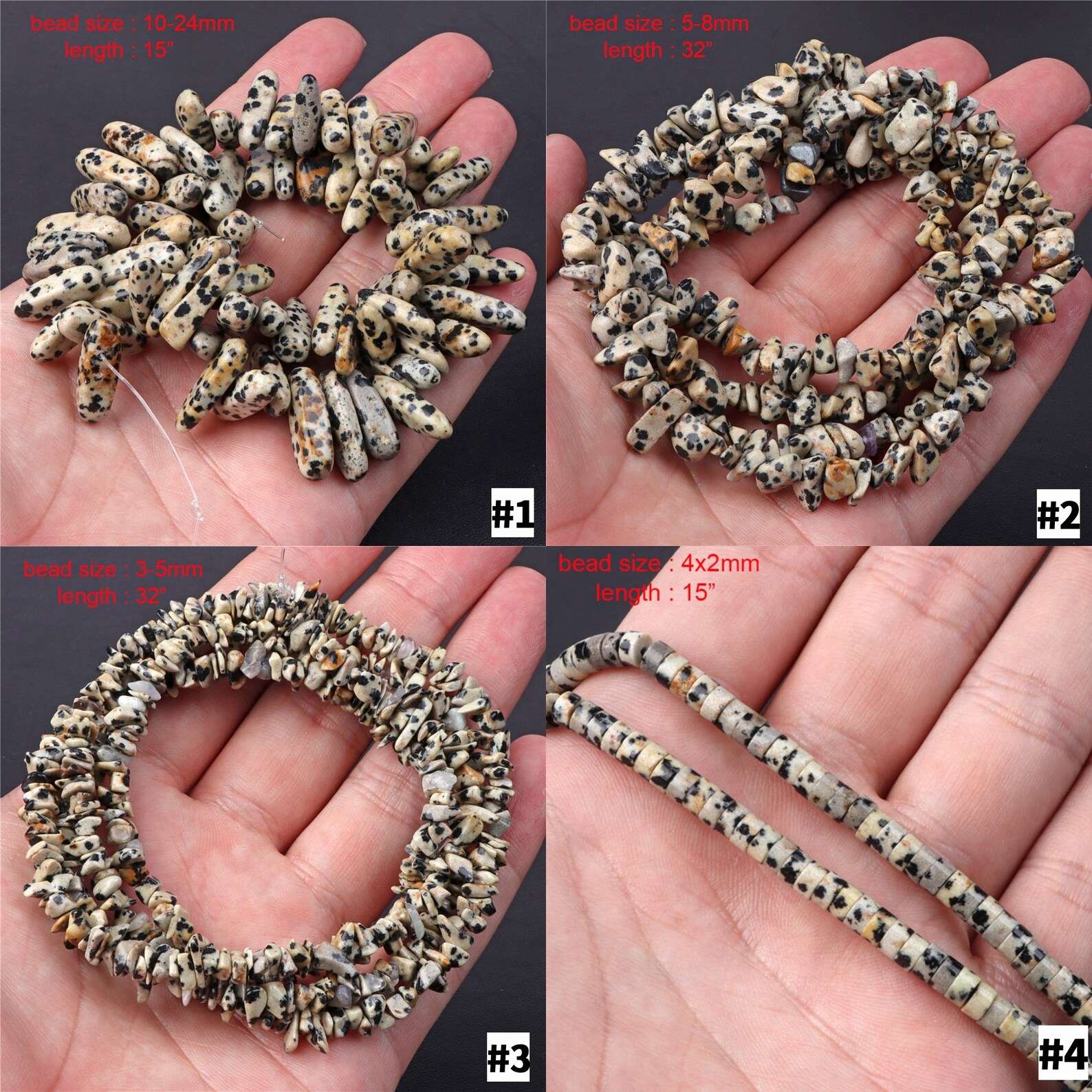 Multi-shape Natural Dalmatian Jasper Beads, Gravel Abacus Cubes Wheel ...