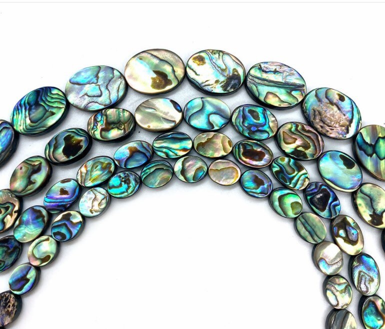 Natural Oval Shaped Abalone Shell Beads Double-sided Shell - Etsy