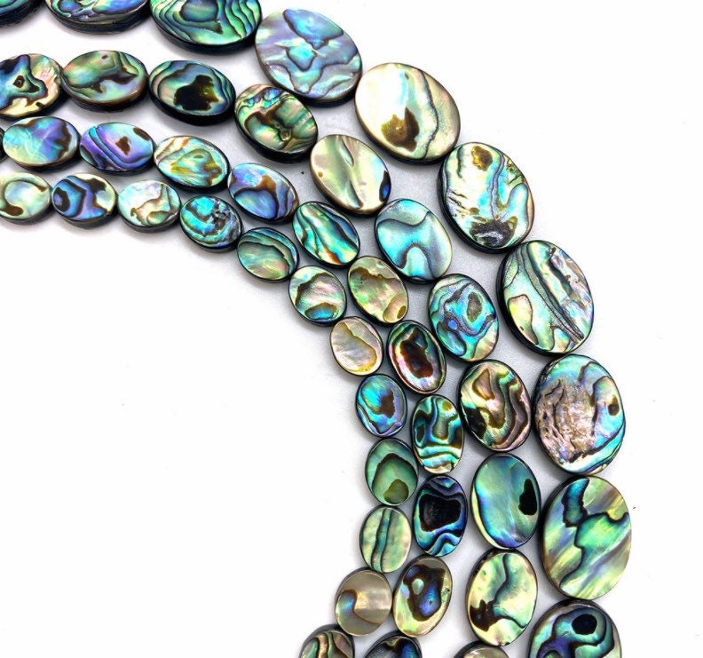 Natural Oval Shaped Abalone Shell Beads Double-sided Shell - Etsy