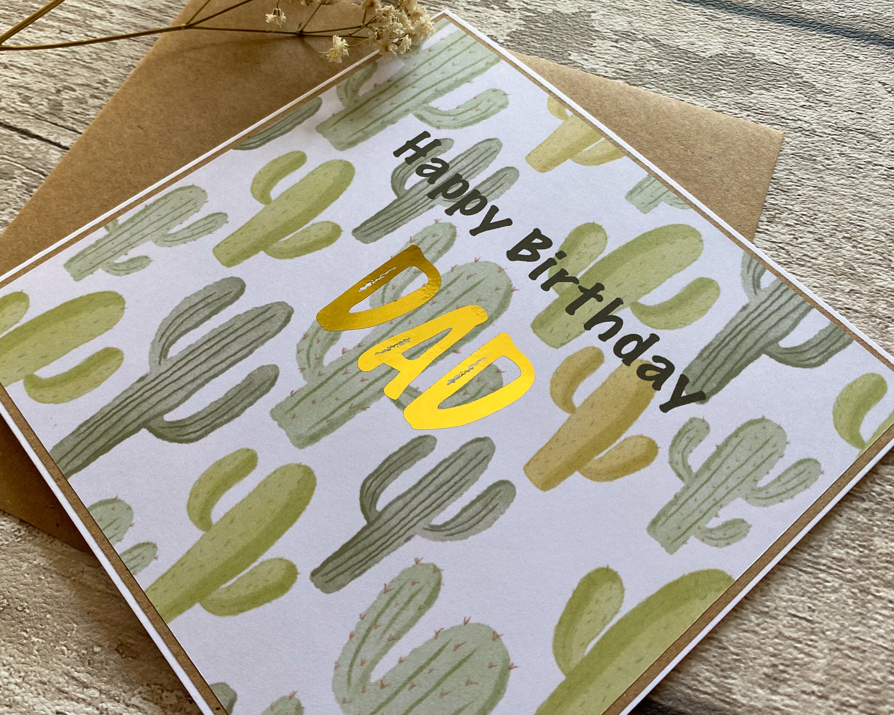 Dad Birthday Card Cactus Card for Dad Birthday Card for Him - Etsy