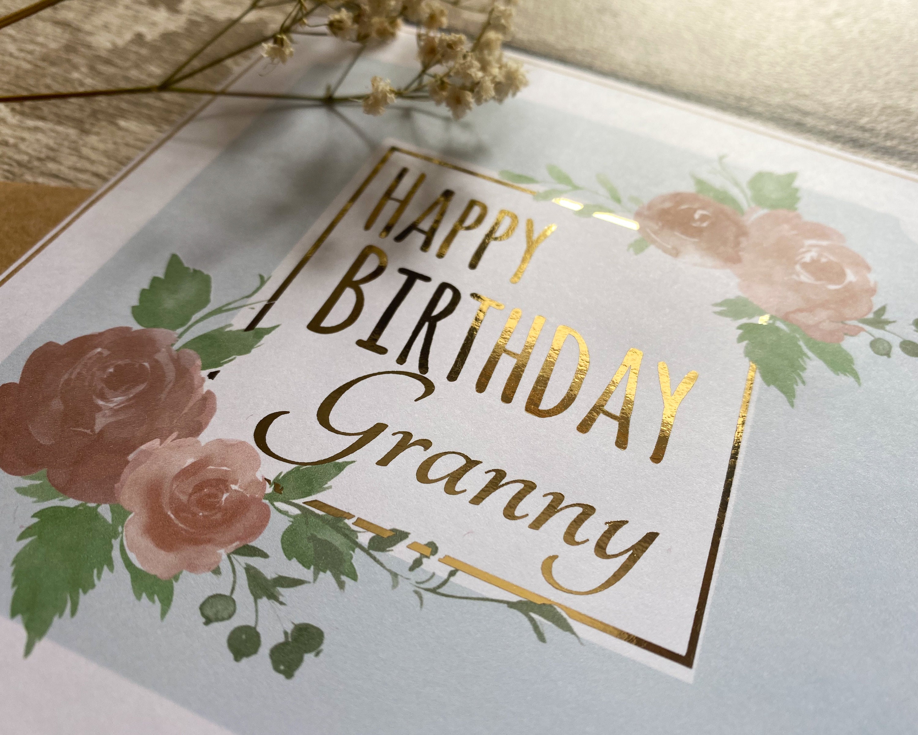 Granny Birthday Card Birthday Card for Her Happy Birthday | Etsy