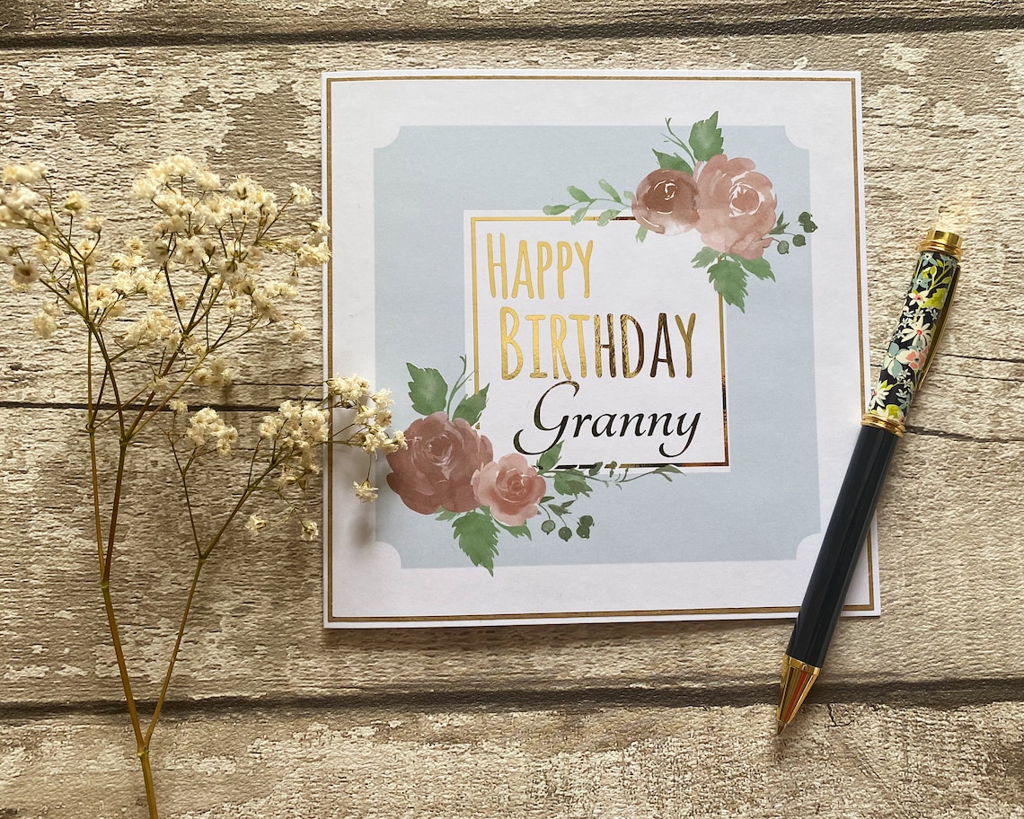Granny Birthday Card Birthday Card for Her Happy Birthday | Etsy