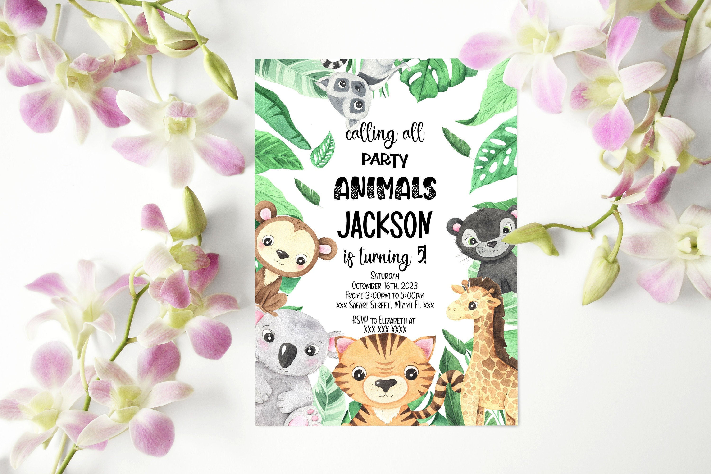 Editable Safari Invitation, Safari Birthday Invitation, Safari Template ...
