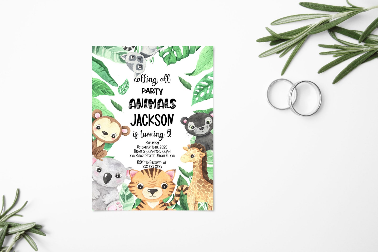 Editable Safari Invitation, Safari Birthday Invitation, Safari Template ...