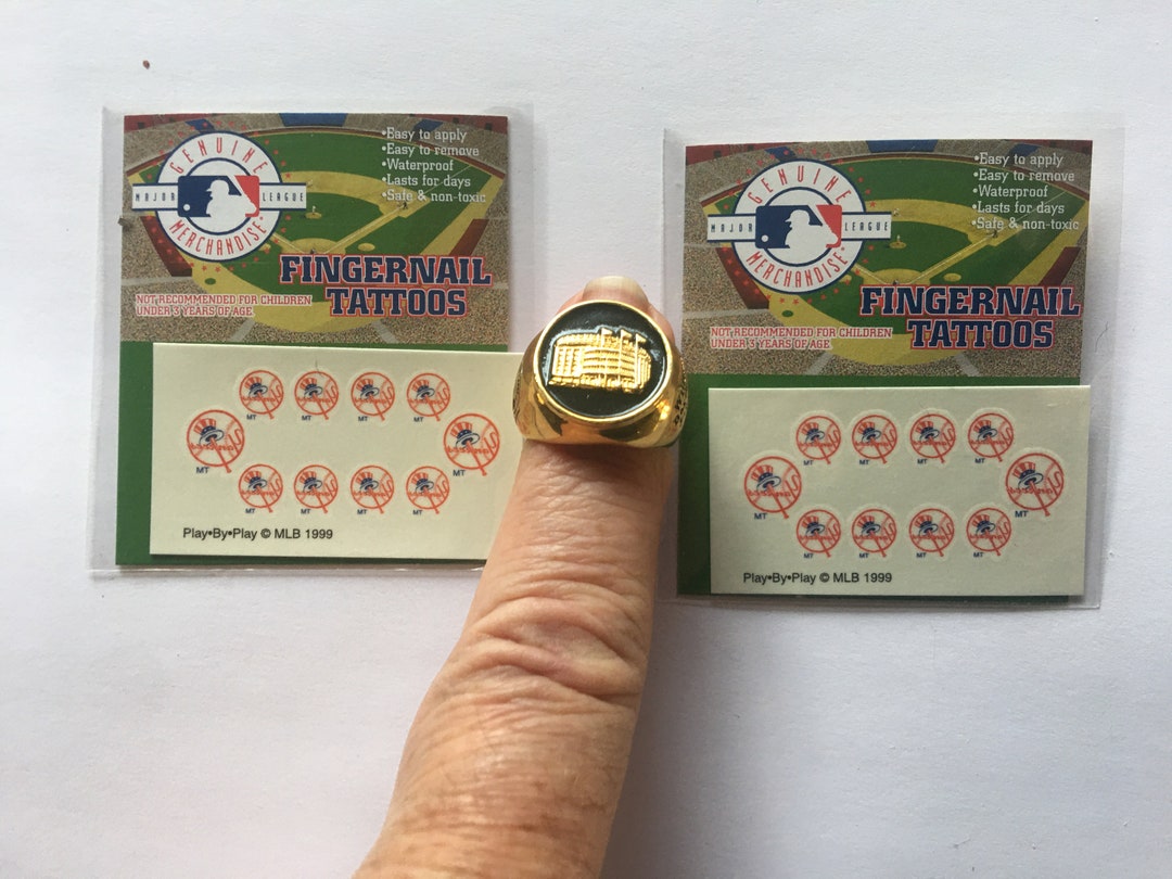 New York Yankee Fan Ring Day Aug. 3, 2008 & Pair of Fingernail Tattoos ...