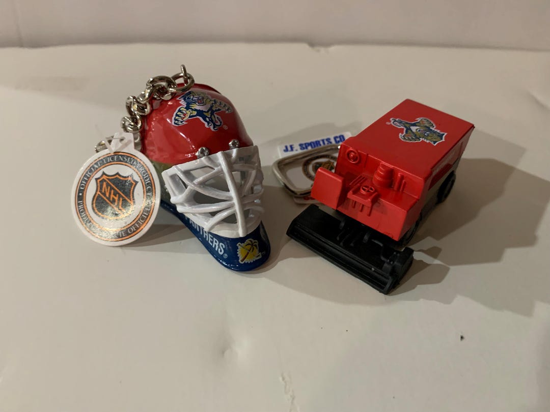 Florida Panthers Goalie Helmet Key Chain and Zamboni Key Chain - Etsy