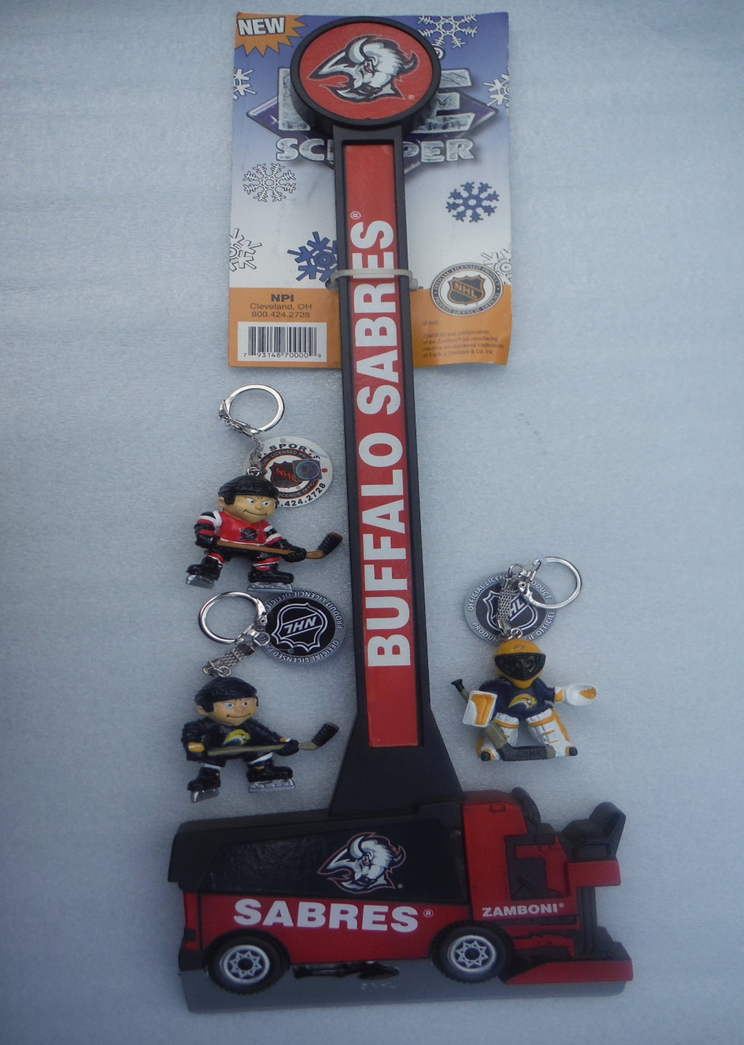 Buffalo Sabers Zamboni Ice Scraper and Three Lil' Brat Hockey Key ...