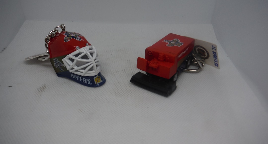 Florida Panthers Goalie Helmet Key Chain and Zamboni Key Chain - Etsy