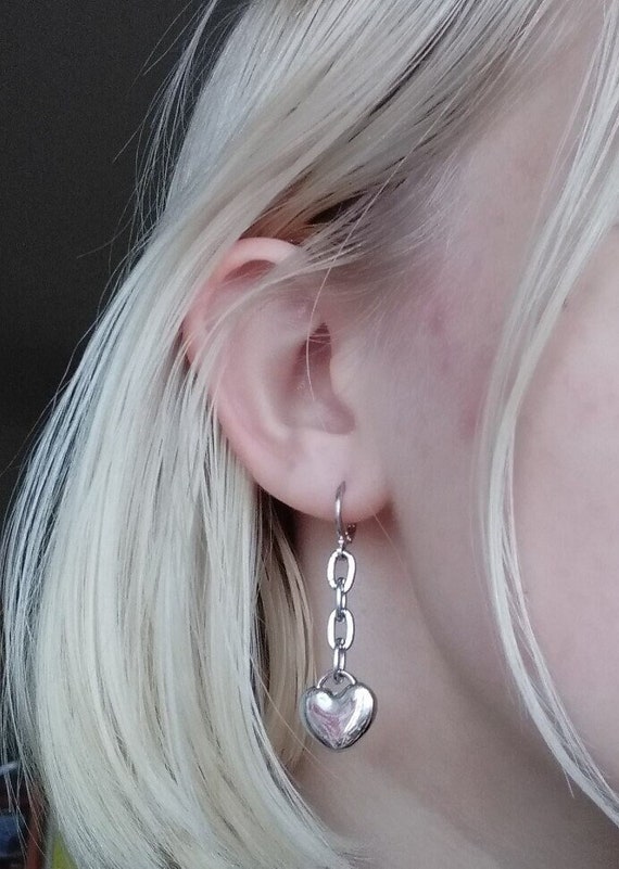 Ryuk's Hemitite Heart Earring. Death Note Earrings | Etsy