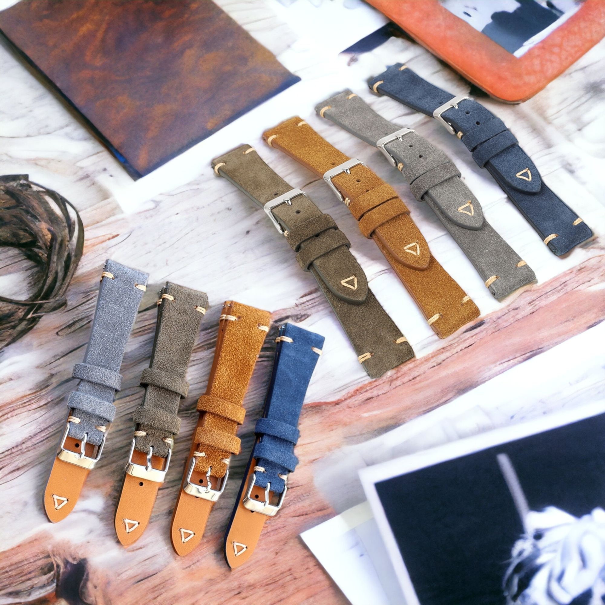 Suede Leather Watch Strap for Omega X Swatch Speedmaster Moonswatch ...