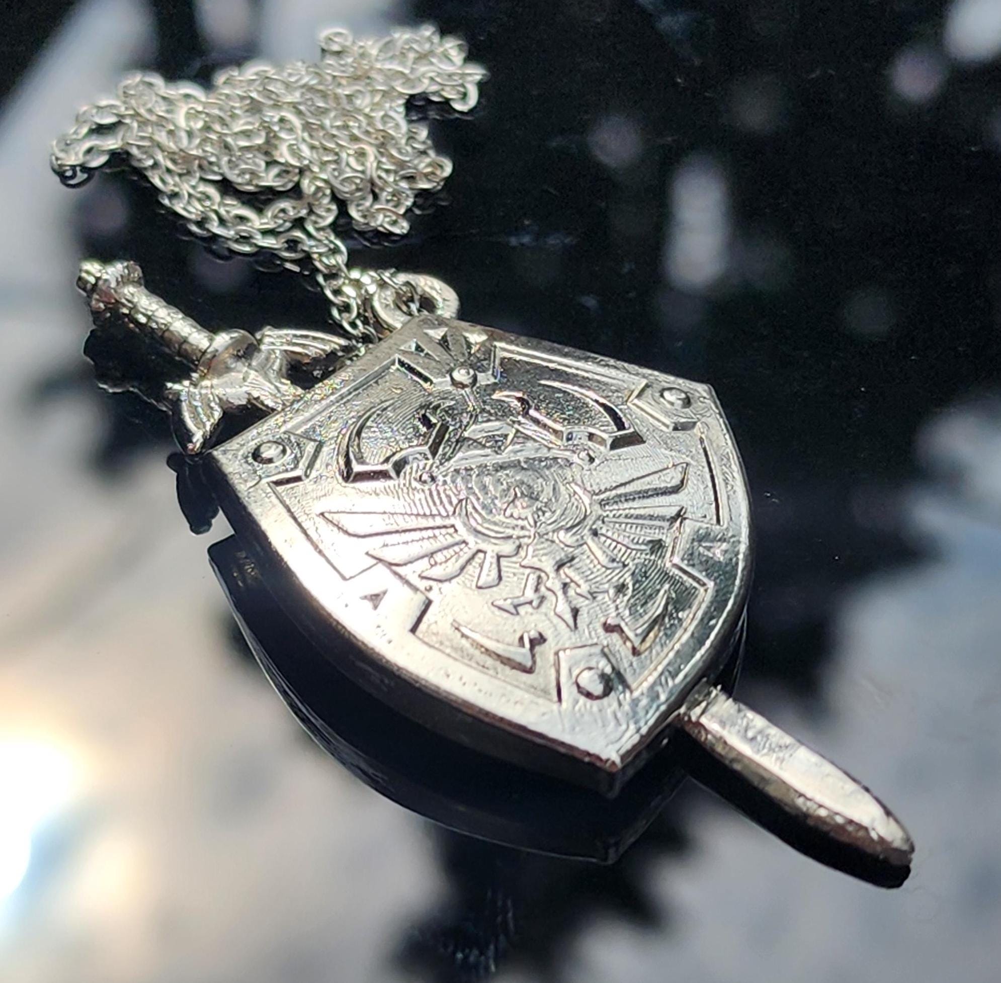 Hylian Shield & Master Sword Pendant Necklace - Nickel Plated - the ...